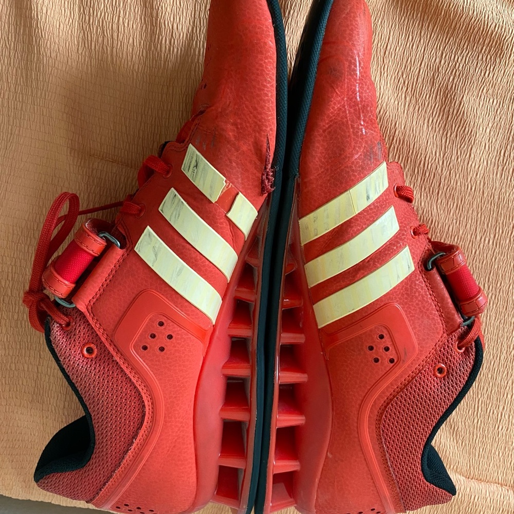 Adidas Adipower Mens Weightlifting Squat Shoes Red Si… - Gem